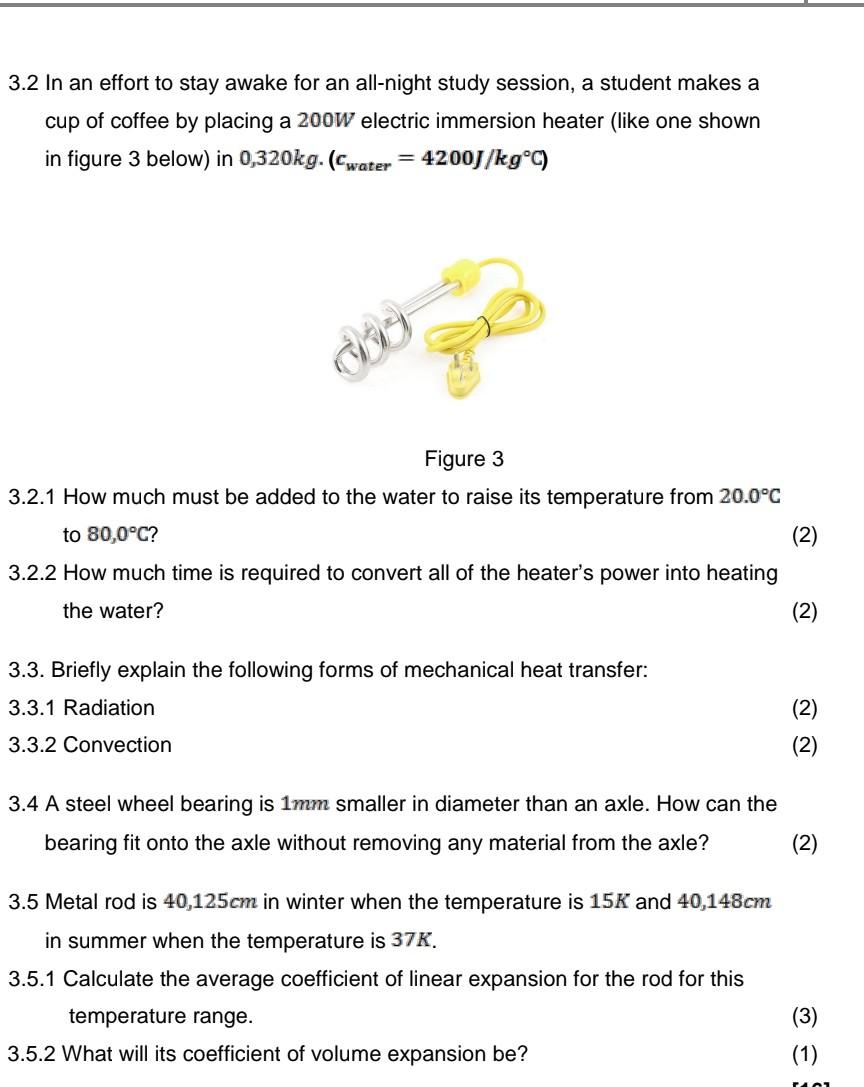 Solved 3.2 In an effort to stay awake for an all-night study | Chegg.com