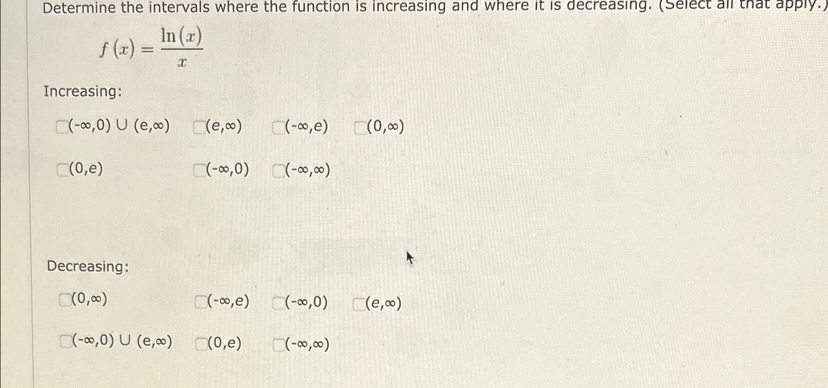 Solved Determine the intervals where the function is | Chegg.com