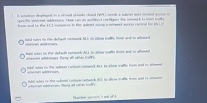 Solved A solution deployed in a virtual privale cloud (VPC) | Chegg.com