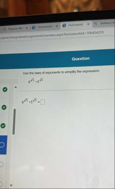 Solved QuestionUse the laws of exponents to simplify the | Chegg.com