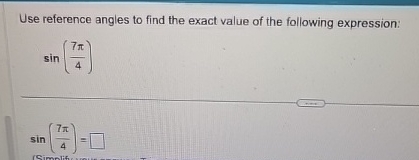 Solved Use reference angles to find the exact value of the | Chegg.com