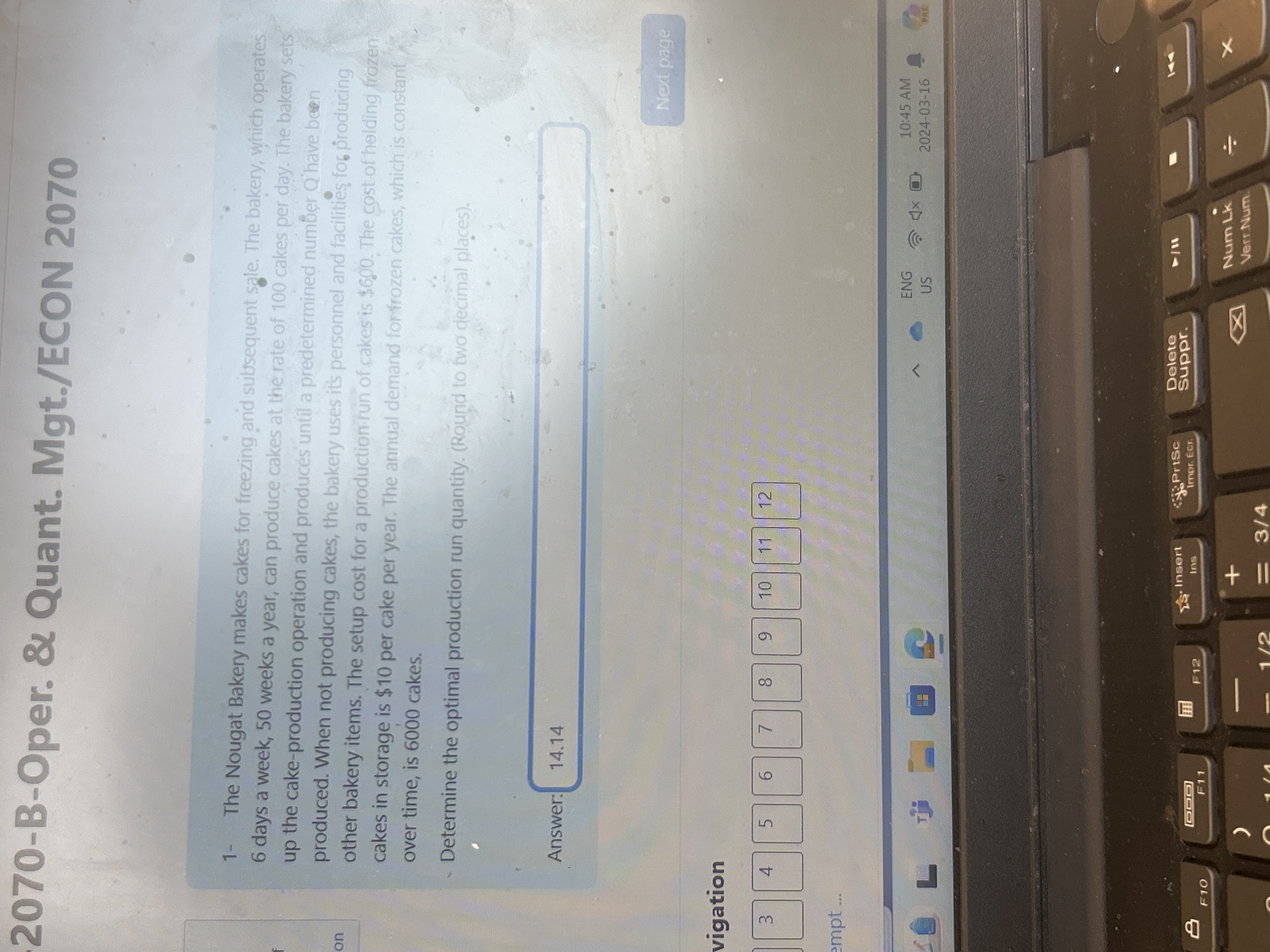 Solved 1- ﻿The Nougat Bakery makes cakes for freezing and | Chegg.com