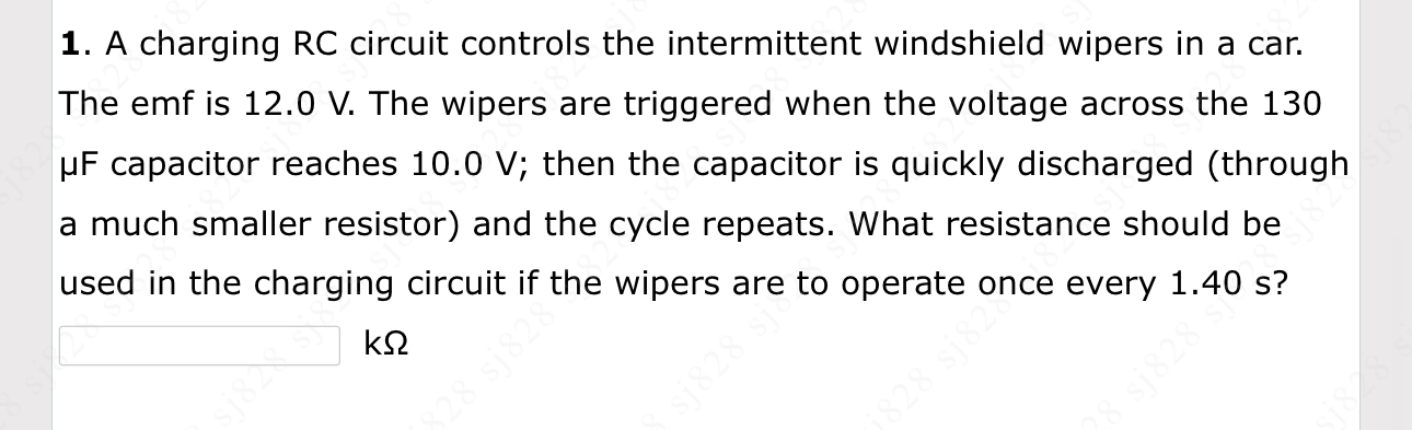 Solved A charging RC circuit controls the intermittent | Chegg.com
