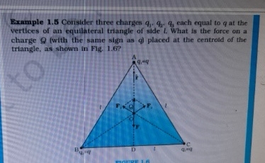 Solved Example 1.5 ﻿Consider three charges q3,q2.q3 ﻿each | Chegg.com