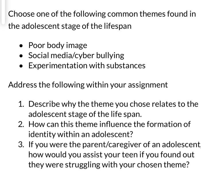 Solved Choose one of the following common themes found in | Chegg.com