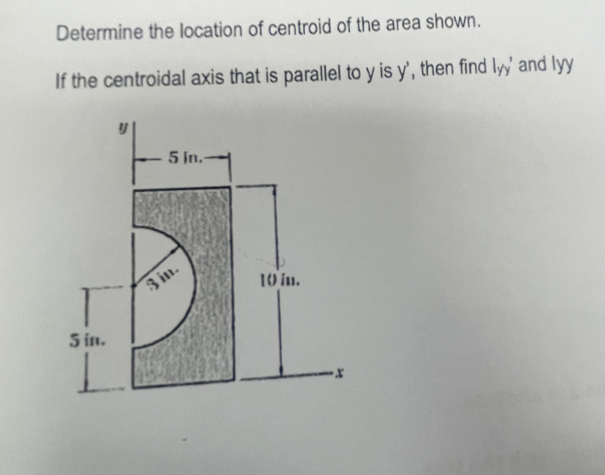 Solved Determine the location of centroid of the area | Chegg.com