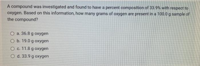 Solved A newly discovered compound was found to contain only | Chegg.com