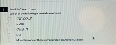 5Multiple Choice 1 ﻿pointWhich of the following is an | Chegg.com