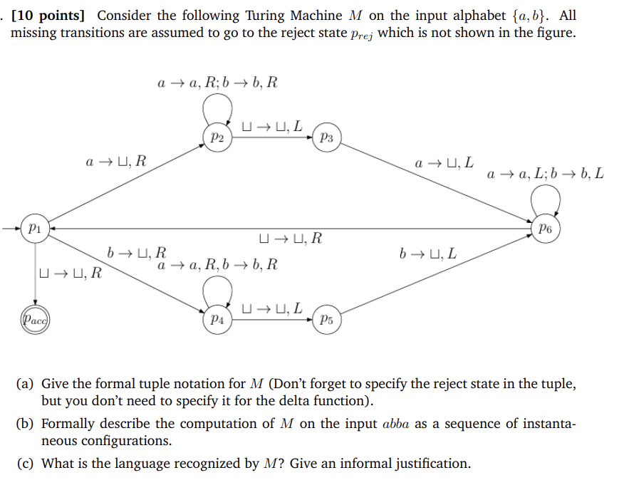 Solved Consider the following Turing Machine \( ﻿M \) ﻿on | Chegg.com
