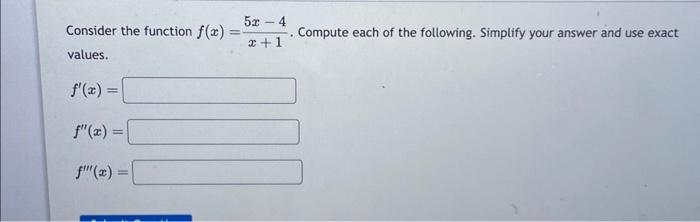 Solved Consider the function f(x)=x+15x−4. Compute each of | Chegg.com