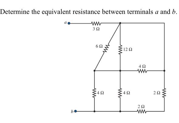 Solved Determine the equivalent resistance between terminals | Chegg.com