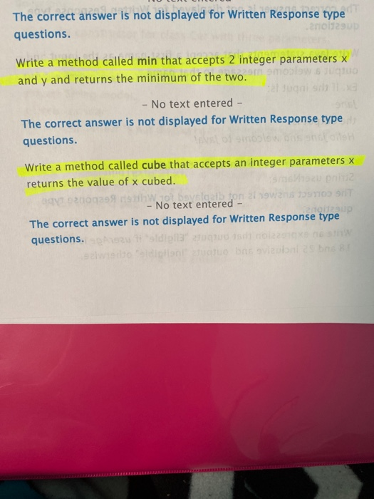 Solved The correct answer is not displayed for Written | Chegg.com