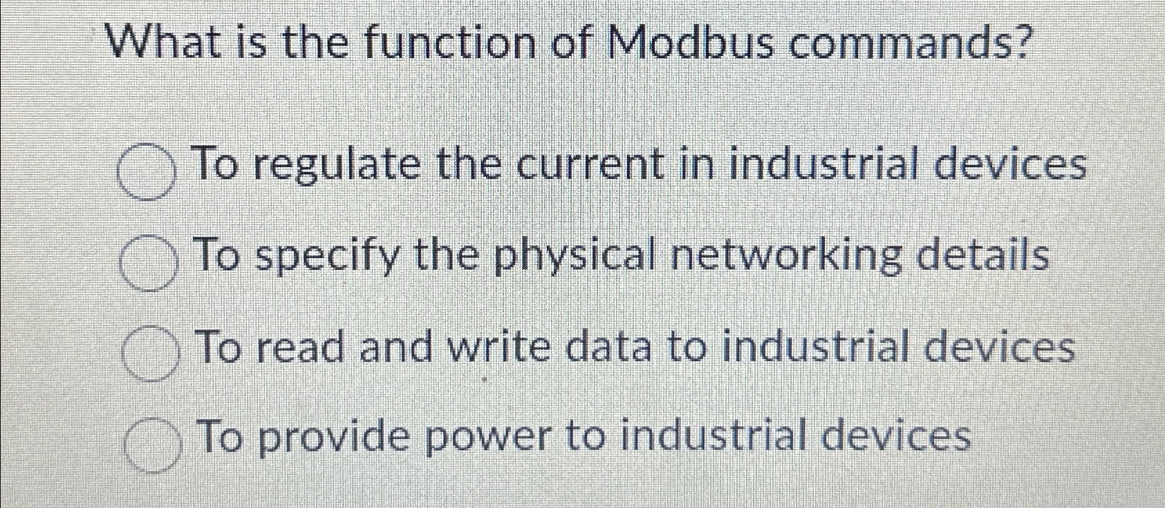 Solved What is the function of Modbus commands?To regulate | Chegg.com