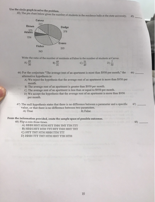 Solved Use the circle graph to solve the problem. 45) The | Chegg.com