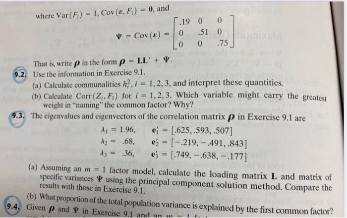 Solved where Var(F1)=1,Cov(ε,F1)=0, and | Chegg.com