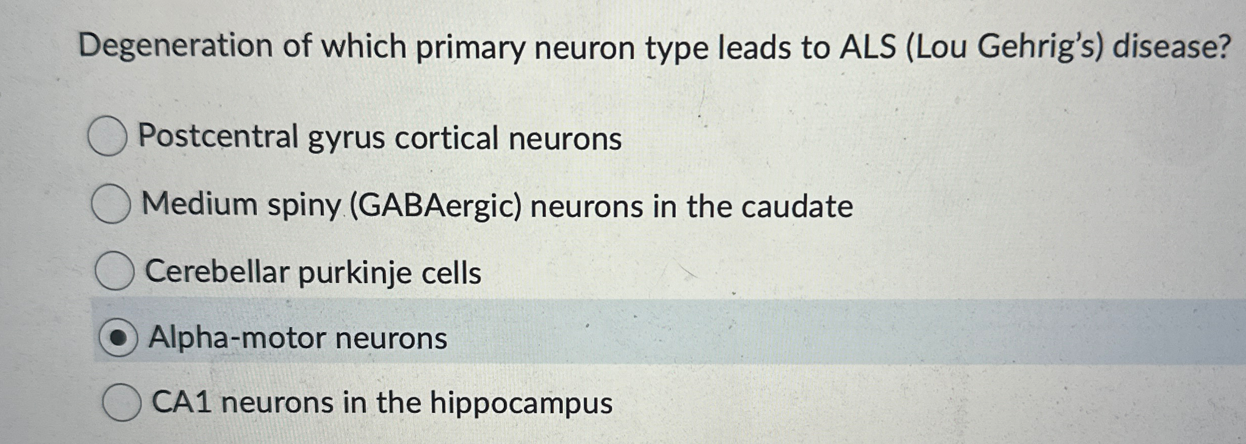 Solved Degeneration of which primary neuron type leads to | Chegg.com