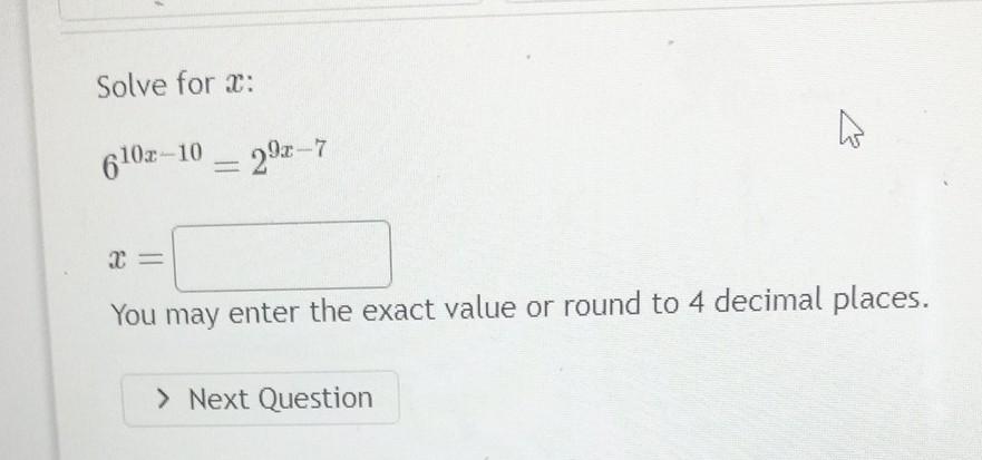 Solved Solve for x : 610x−10=29x−7 x= You may enter the | Chegg.com Solved Solve for x : 610x−10=29x−7 x= You may enter the | Chegg.com