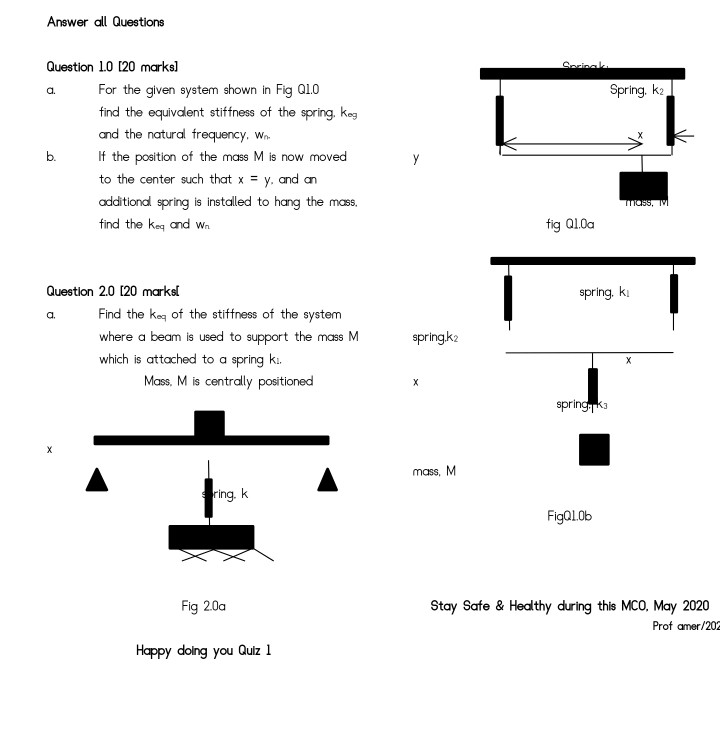 Solved Answer all Questions Cardinal a. Spring, ka Question | Chegg.com