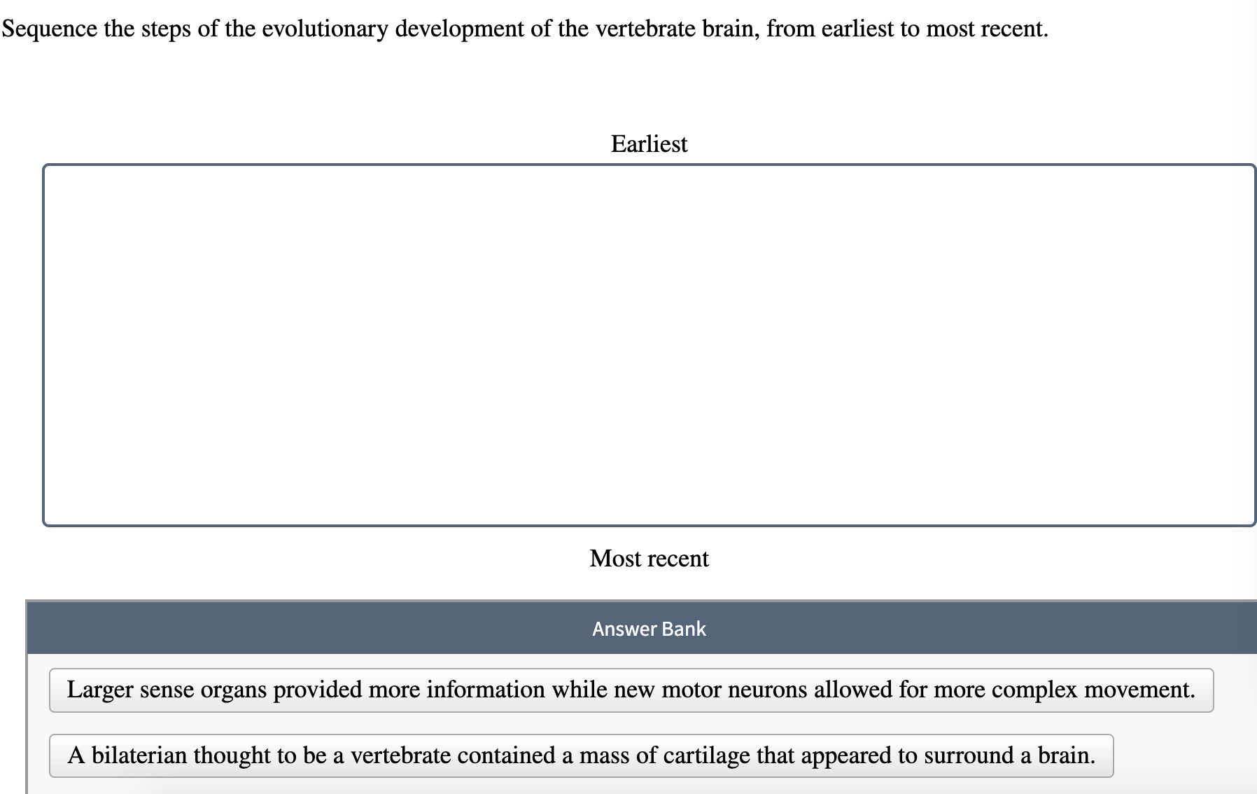 Solved Sequence the steps of the evolutionary development of | Chegg.com