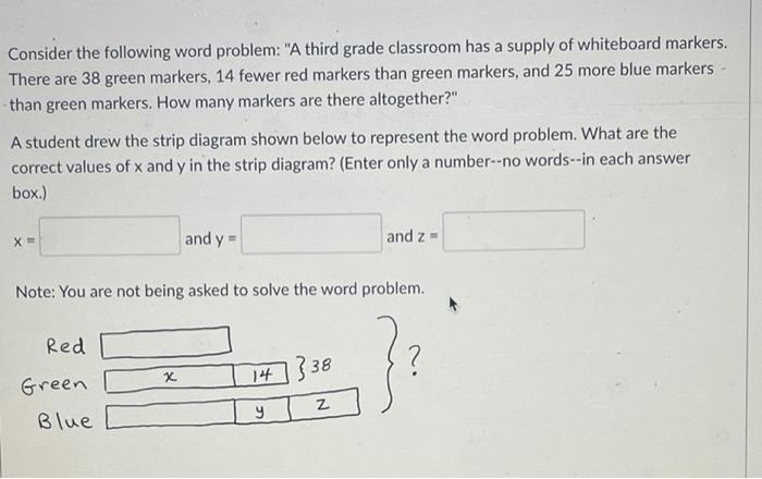 Solved Consider the following word problem: "A third grade | Chegg.com