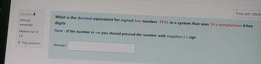 Solved What is the decimal equivalent for signed hex number | Chegg.com