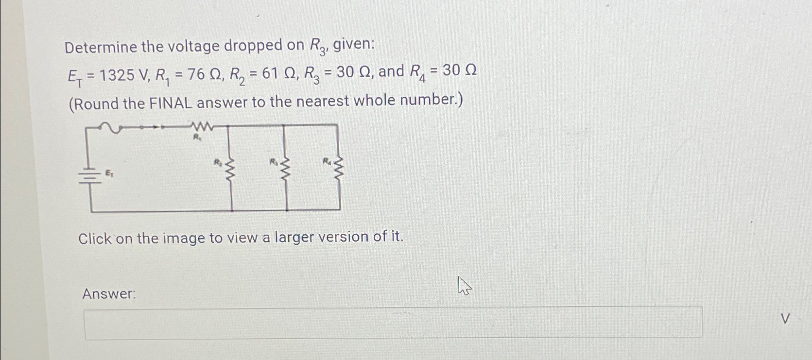 Solved Determine the voltage dropped on R3, | Chegg.com