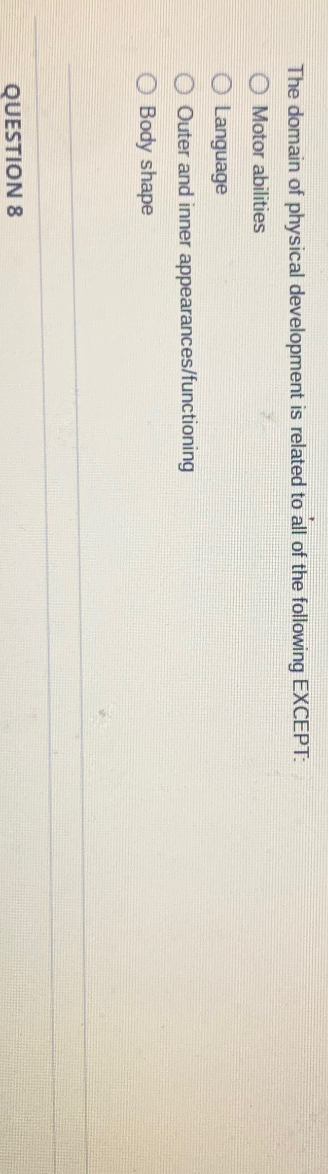 Solved The domain of physical development is related to all | Chegg.com