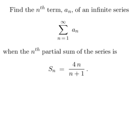 Solved Find the nth ﻿term, an, ﻿of an infinite | Chegg.com
