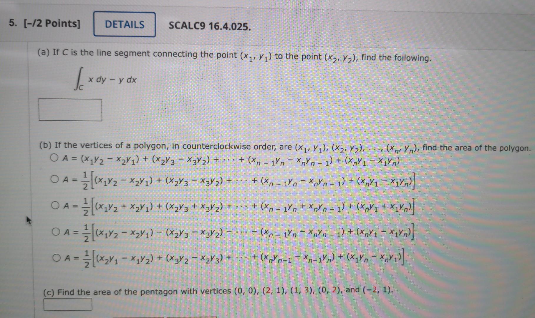Solved (a) If C is the line segment connecting the point | Chegg.com