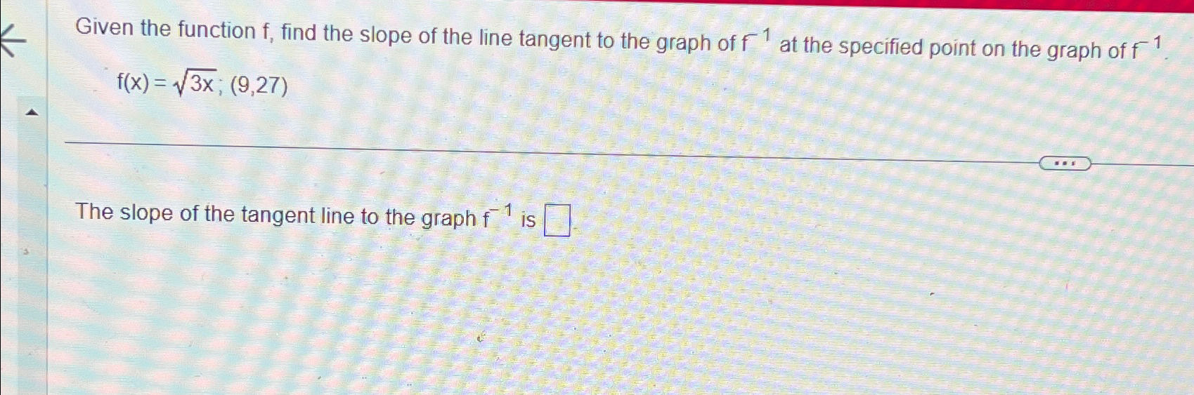 Solved Given the function f, ﻿find the slope of the line | Chegg.com