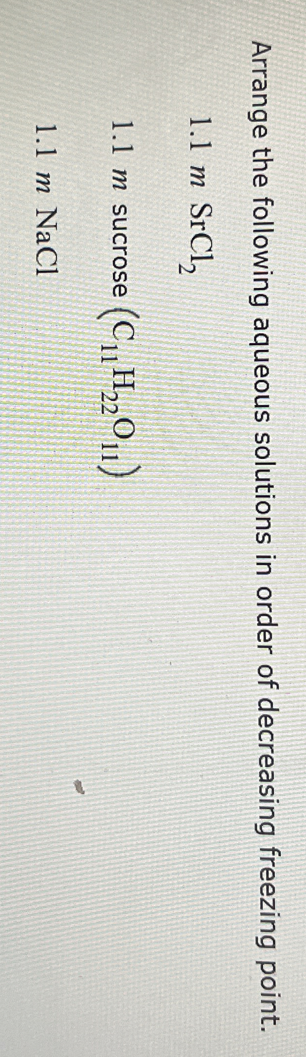 High Quality SOLUTION Arrange the following aqueous solutions in order of | Chegg.com