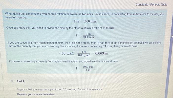 Solved Constants Periodic Table When doing unit conversions, | Chegg.com