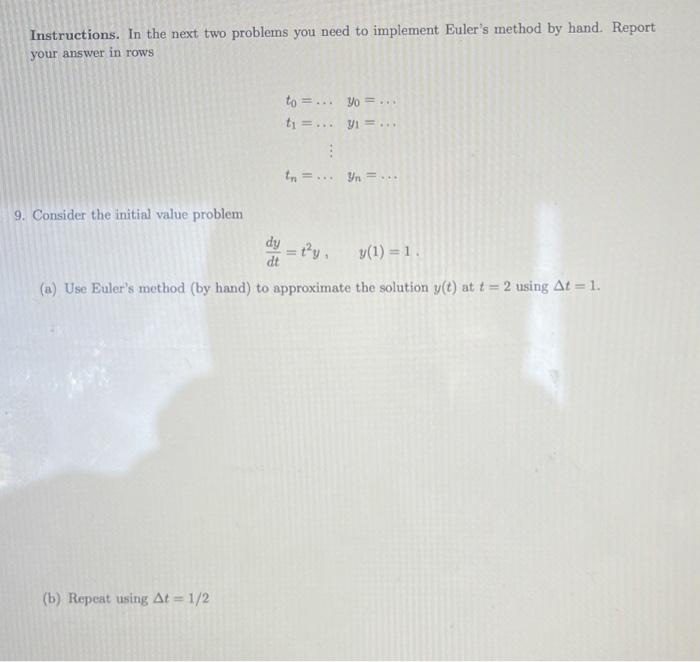 Solved Instructions. In the next two problems you need to | Chegg.com