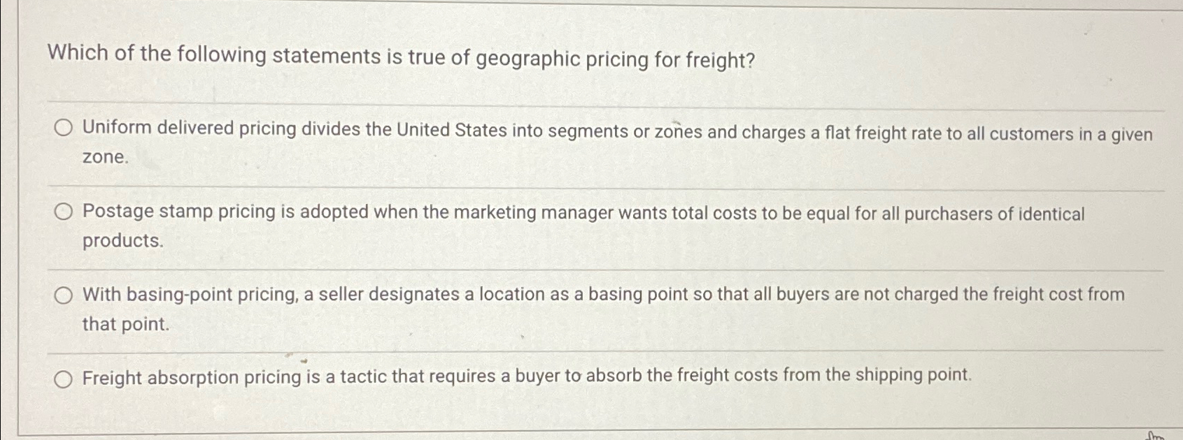 Solved Which of the following statements is true of | Chegg.com