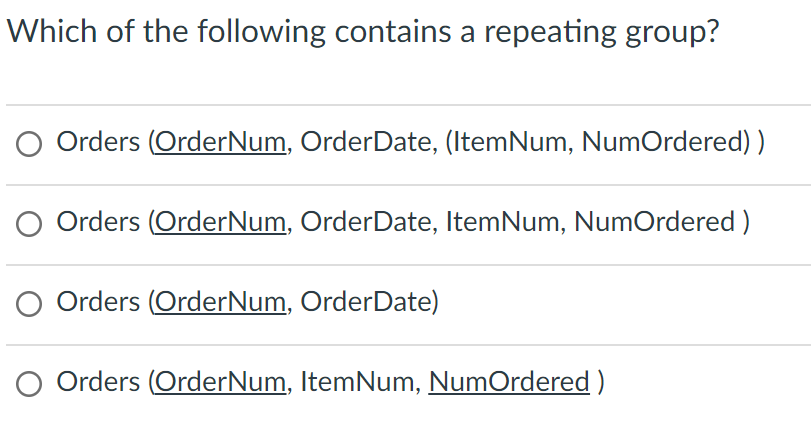 Solved Which of the following contains a repeating | Chegg.com