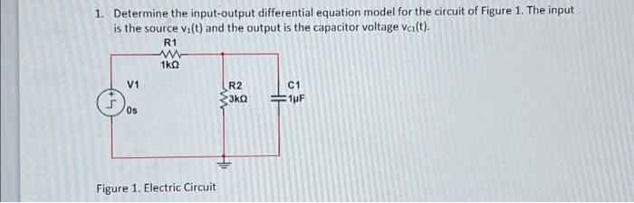 Solved 1. Determine the input-output differential equation | Chegg.com
