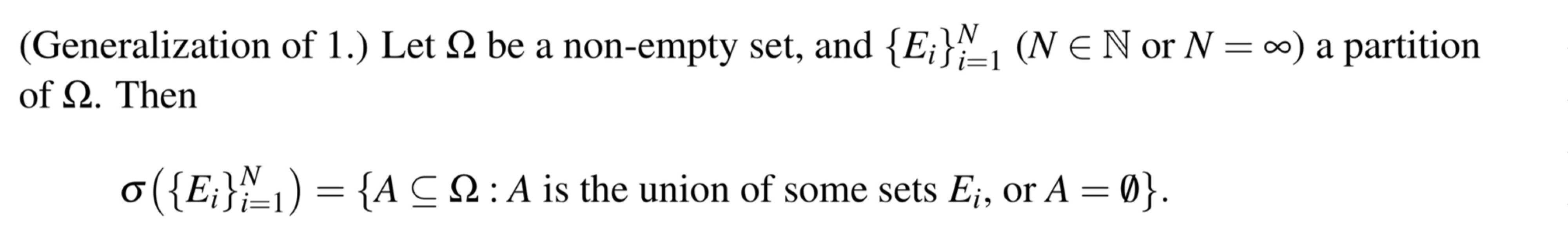 Solved (Generalization of 1.) ﻿Let Ω ﻿be a non-empty set, | Chegg.com