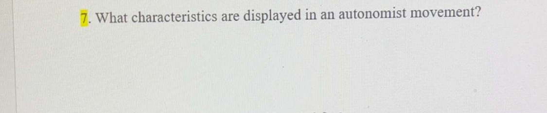 Solved What characteristics are displayed in an autonomist | Chegg.com