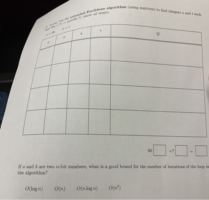 Solved 6pte Use The Extended Euclidean Algorithm Using