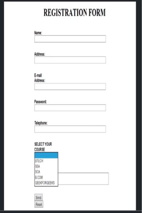 Solved REGISTRATION FORM Name: Address: E-mail Address: | Chegg.com