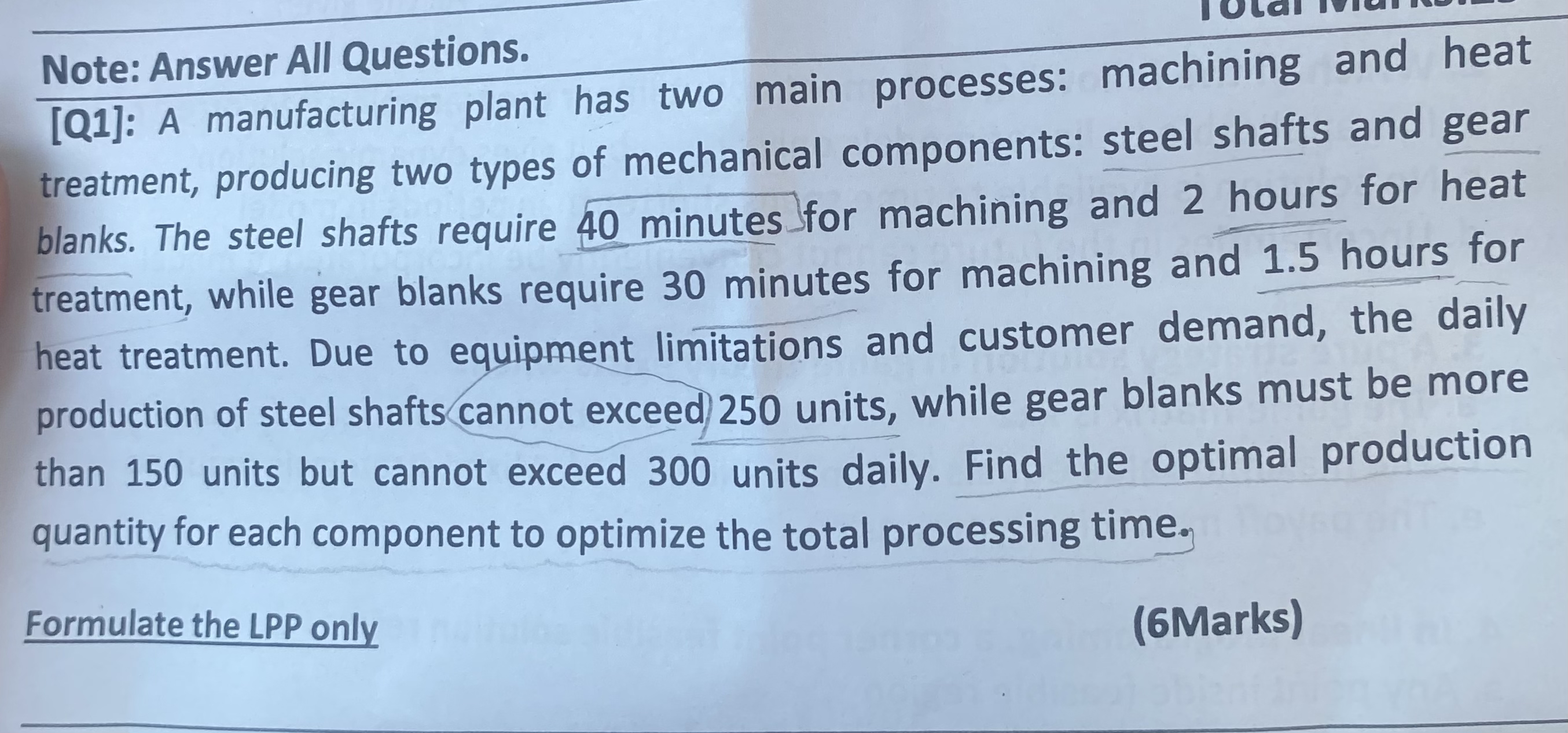 Solved Note: Answer All Questions.[Q1]: A manufacturing | Chegg.com