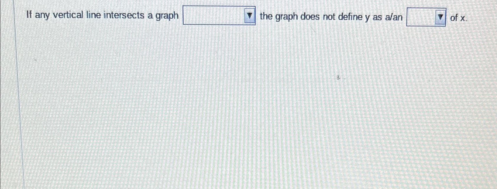 Solved If any vertical line intersects a graph the graph | Chegg.com