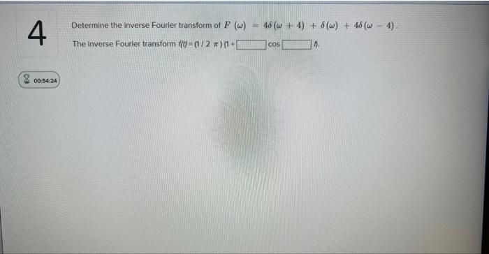 Solved Determine The Inverse Fourier Transform Of