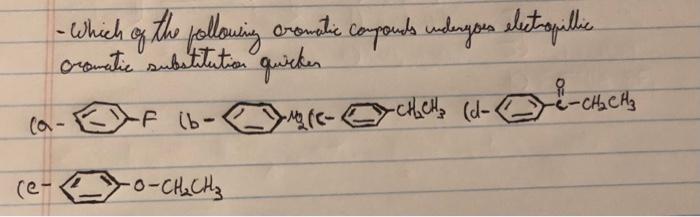 Solved wich of the following aromatic compounds undergoes | Chegg.com