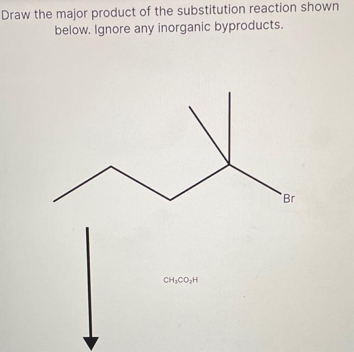 Solved Draw the major product of the substitution reaction | Chegg.com
