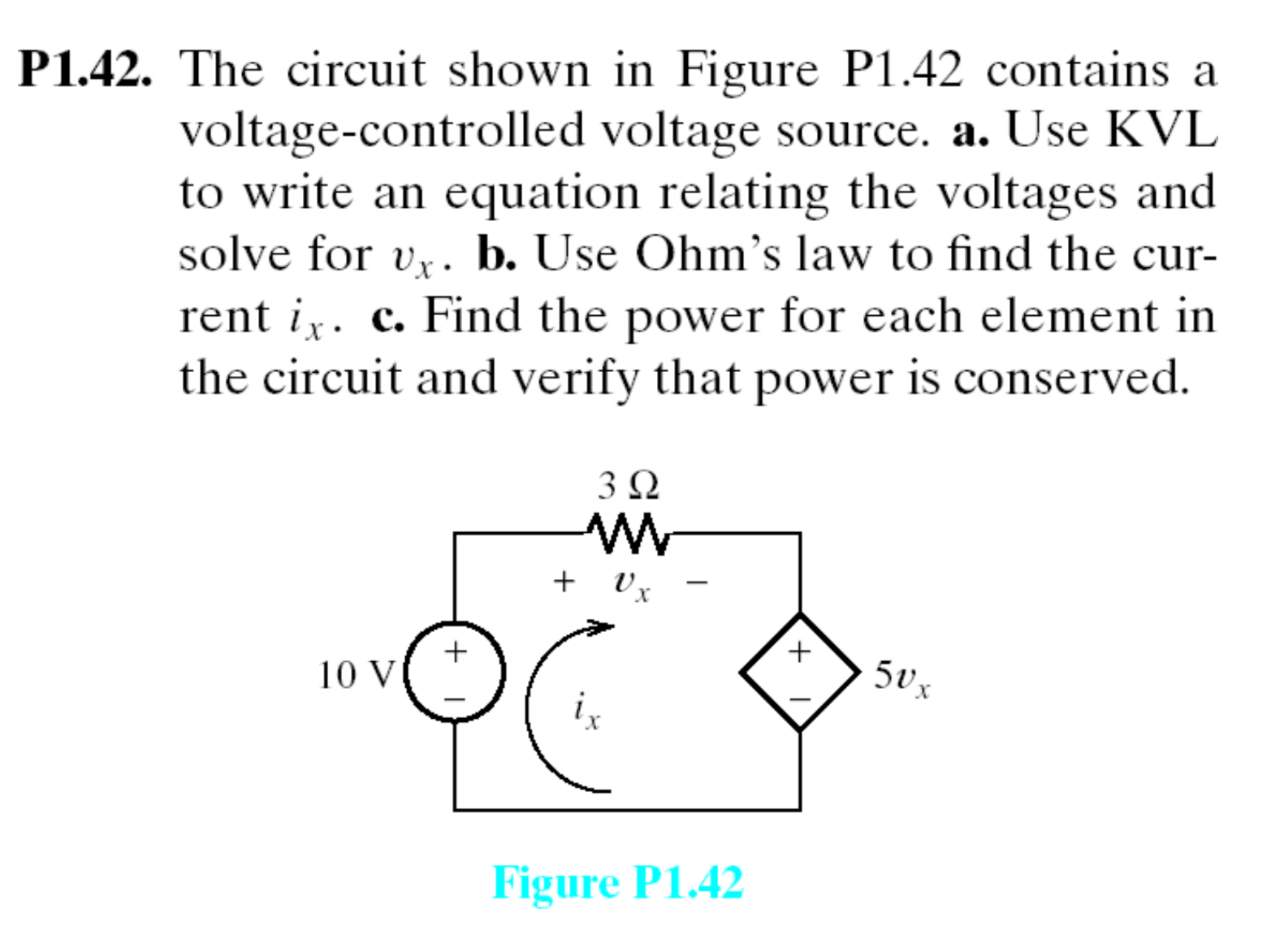 Solved P1.42. ﻿The circuit shown in Figure P1.42 ﻿contains a | Chegg.com