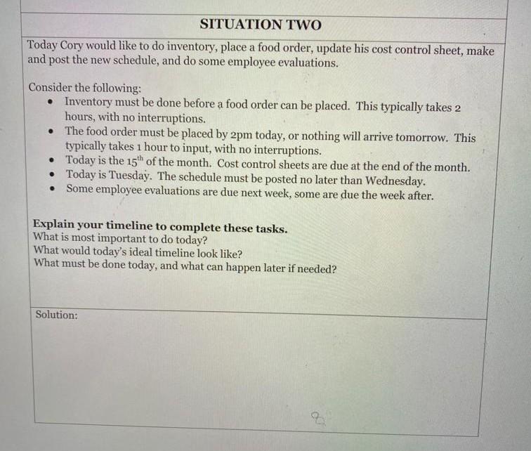 Solved An important part of working in foodservice, in any | Chegg.com
