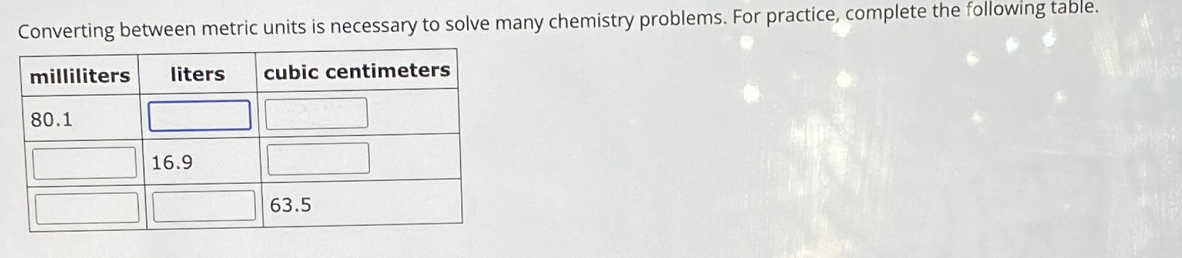Solved Converting between metric units is necessary to solve | Chegg.com