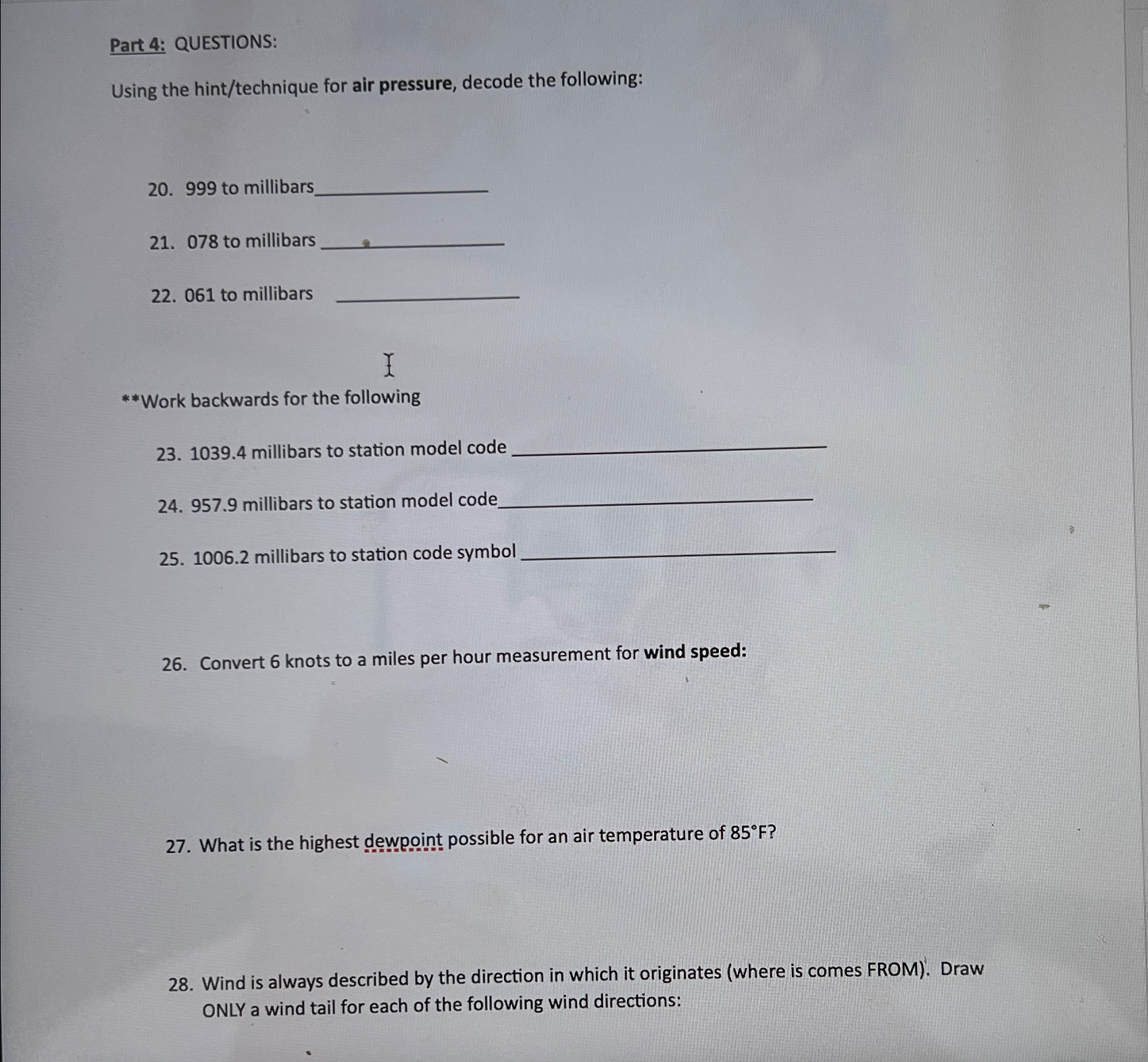 Solved Part 4: QUESTIONS:Using the hint/technique for air | Chegg.com