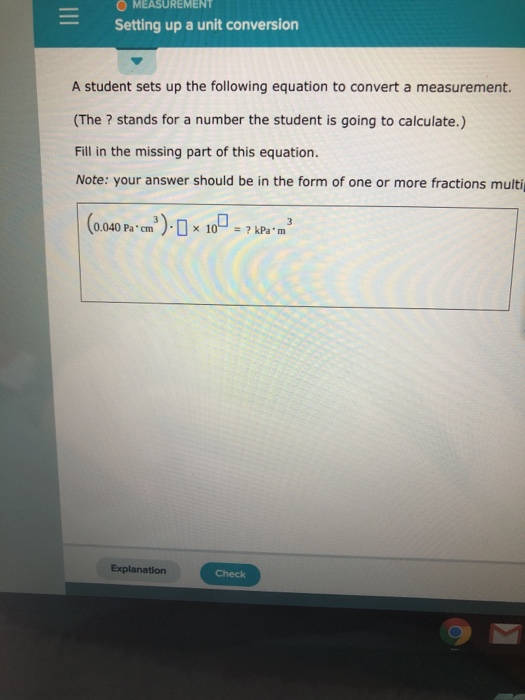 Solved MEASUREMENT Setting up a unit conversion A student | Chegg.com